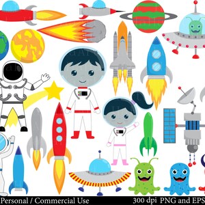 Space Kids Set Clipart Digital Clip Art Graphics, Personal, Commercial ...