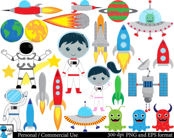 Space Kids Clip Art