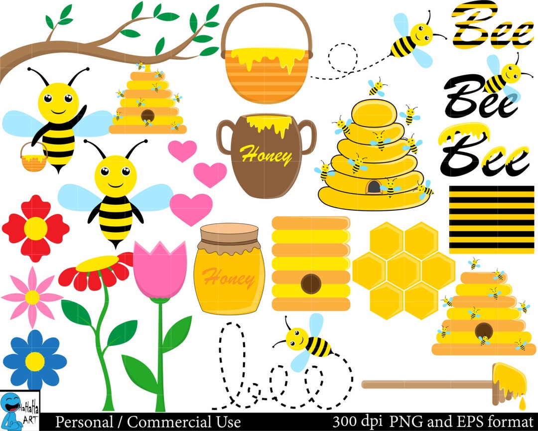 Bees Set Clipart - Digital Clip Art Graphics, Personal, Commercial Use ...