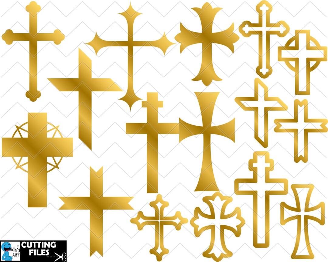 Gold Crosses Ver.1 - Cutting Files SVG EPS PNG Vinyl Cut Instant ...