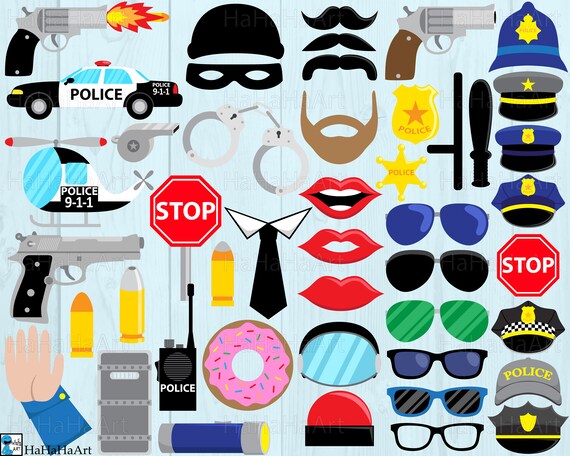 Fun Police Props Clipart / Cutting Files Svg Jpg Digital | Etsy