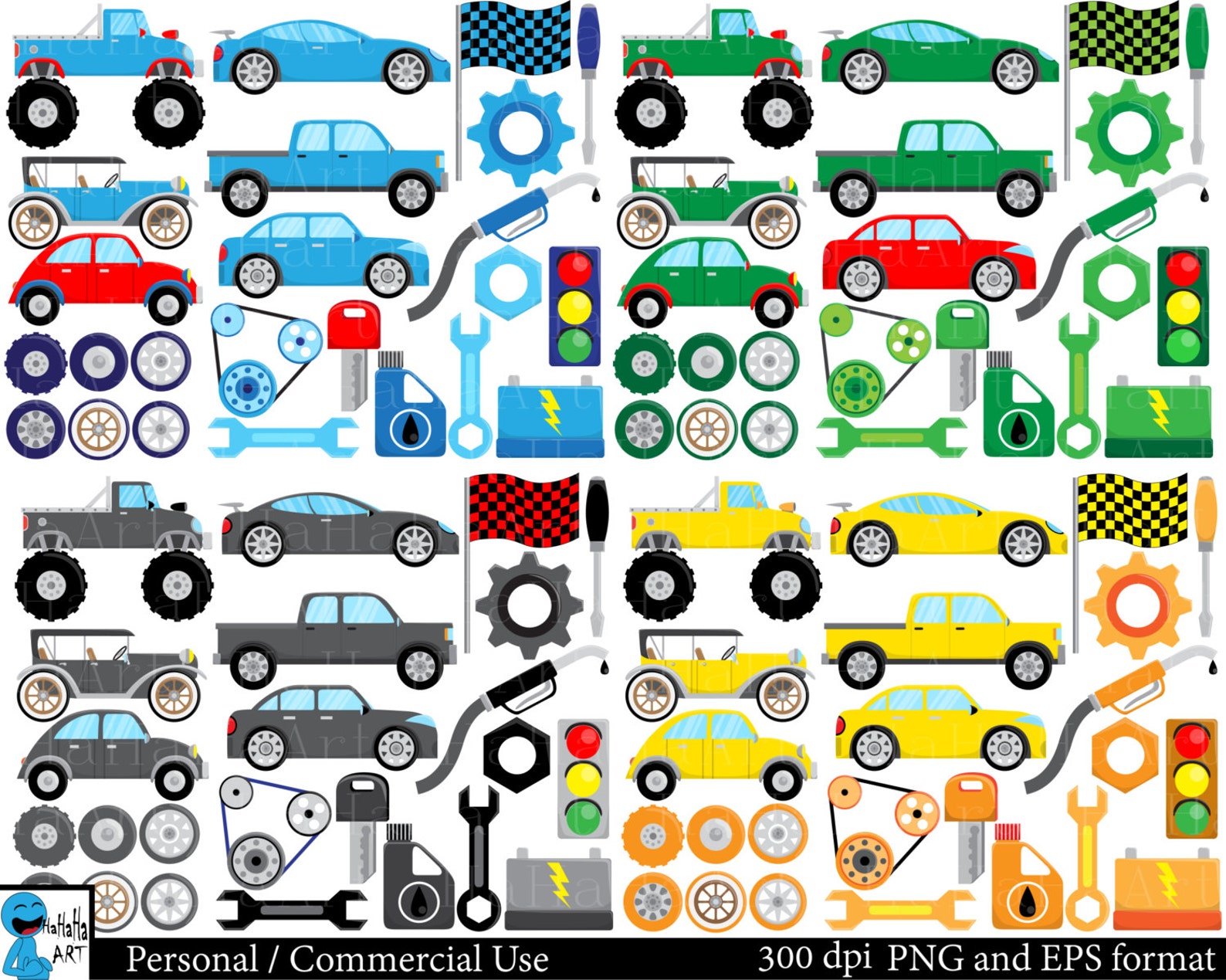 Cool Cars Set Clipart - Digital Clip Art Graphics Personal , Commercial ...
