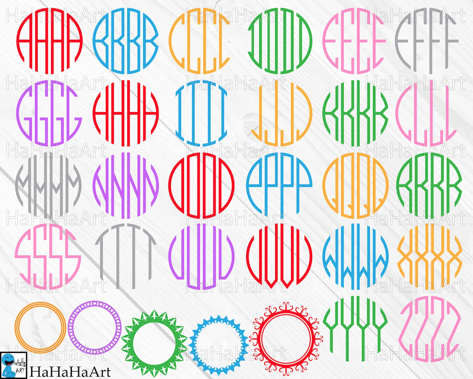 Monogram Alphabet 4 Letters Clipart / Cutting Files Svg Png | Etsy
