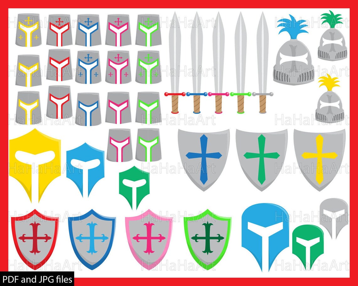 Knight Props ClipArt PDF JPG Digital Graphic Design | Etsy