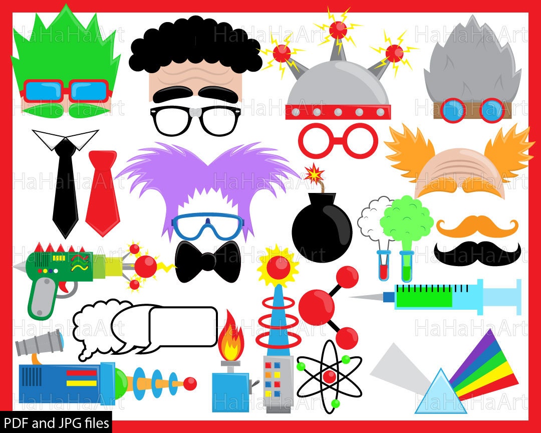 Crazy Lab Props Clipart PDF JPG Digital Graphic Design Commercial Use ...