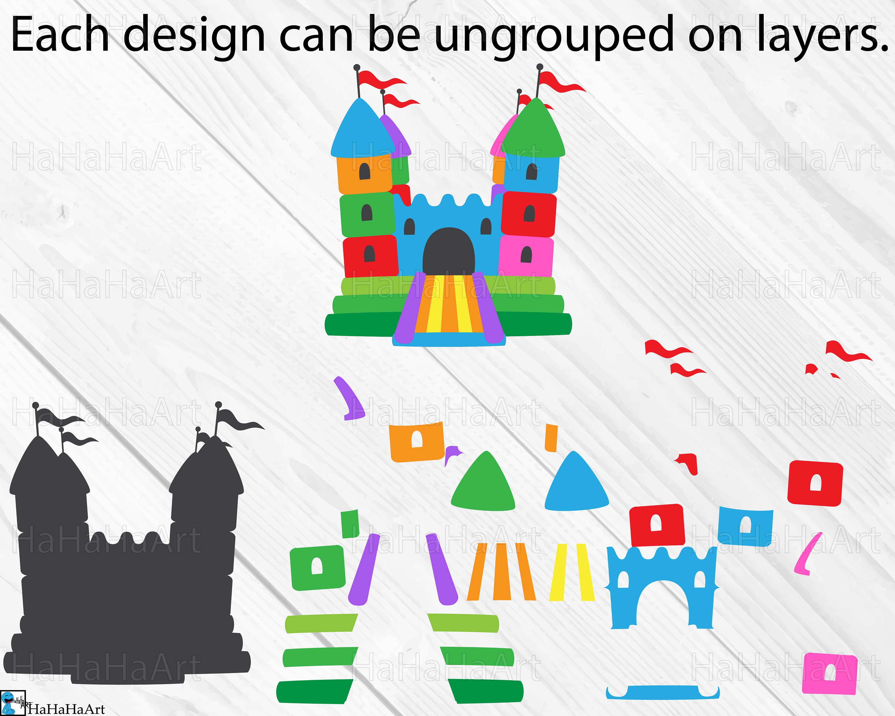 Bounce House Party - Cutting Files Svg Png Eps Jpg Digital Graphic ...