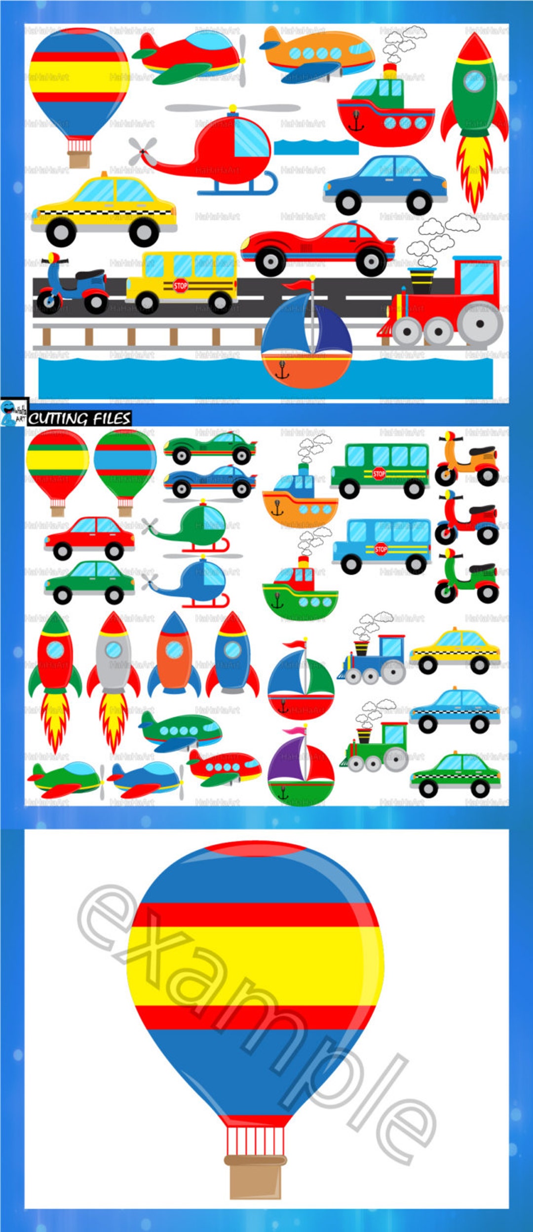 Fun Transportation - Cutting Files Svg Png Jpg Eps Monogram Digital ...