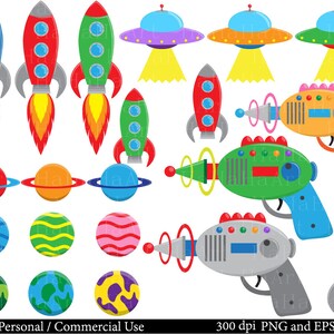 Alien Props Set 1 Set Clipart Digital Clip Art Graphics - Etsy