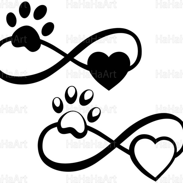 Infinity Paw Svg - Etsy