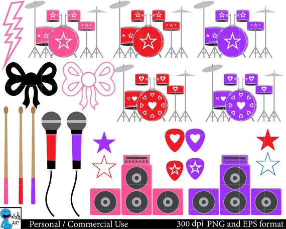 Girl Rock Band Music Clip Art