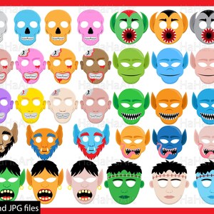 Scary Monster Props Clipart PDF JPG Digital Graphic Design Commercial ...