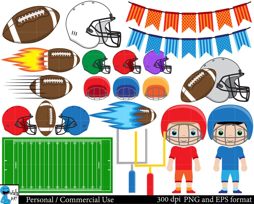 American Football Set Clipart - Digital Clip Art Graphics, Personal ...