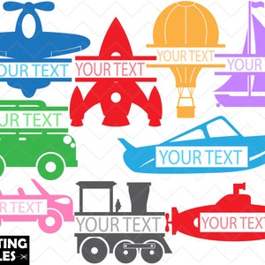 Transportation Split Monogram V1 Cutting Files Digital Files Svg Eps ...