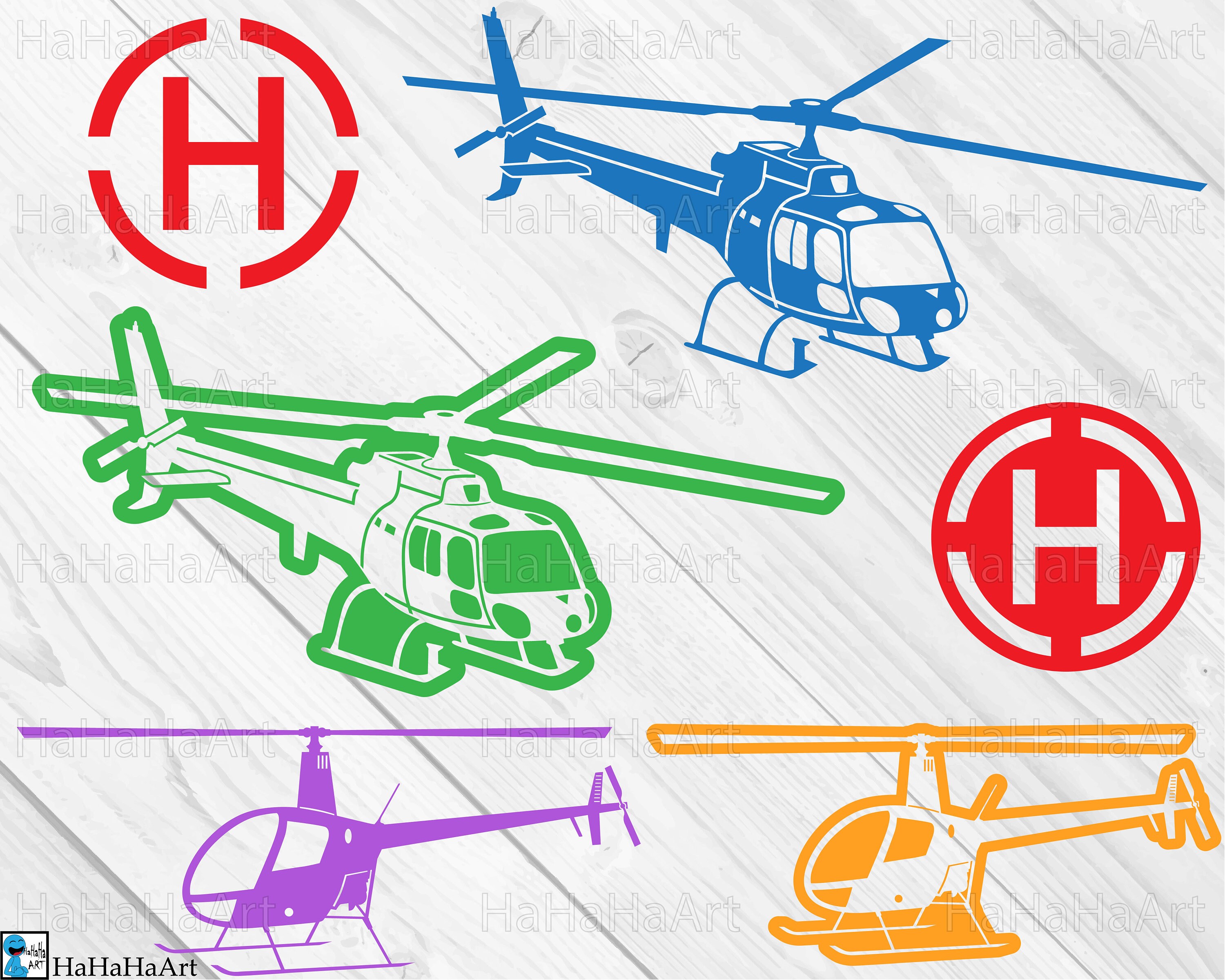 Helicopter Color Monogram Clipart / Cutting Files Svg Pdf - Etsy