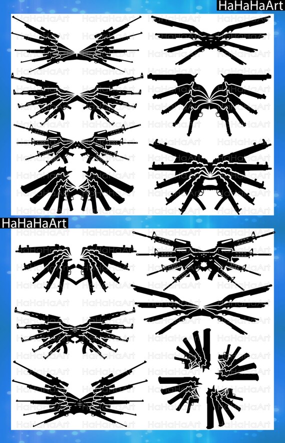 Alas armas monograma cortar archivos Svg Png Jpg Eps Dxf | Etsy México