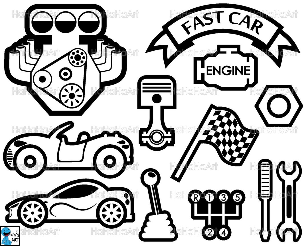 Cool Cars Monogram Black - Cutting Files Svg Png Jpg Eps Dxf Digital ...