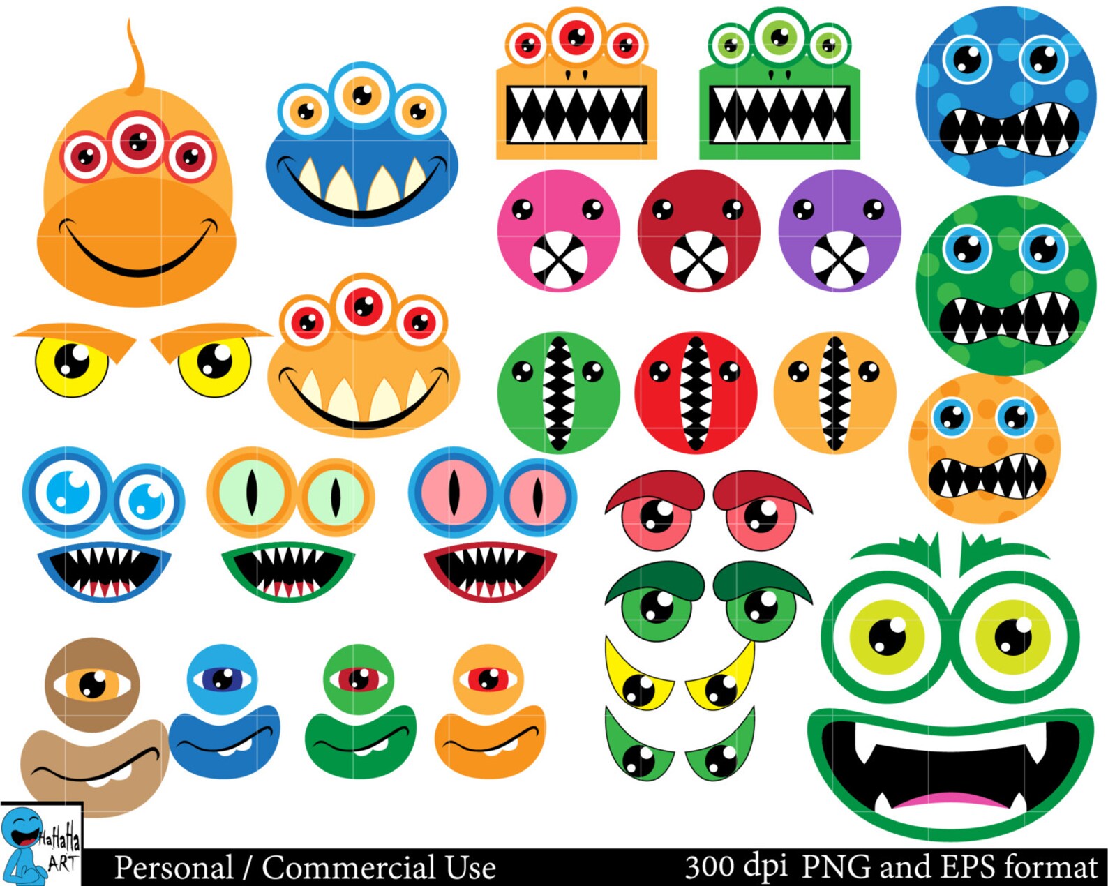 Monsters Set Clipart Digital Clip Art Graphics Personal - Etsy