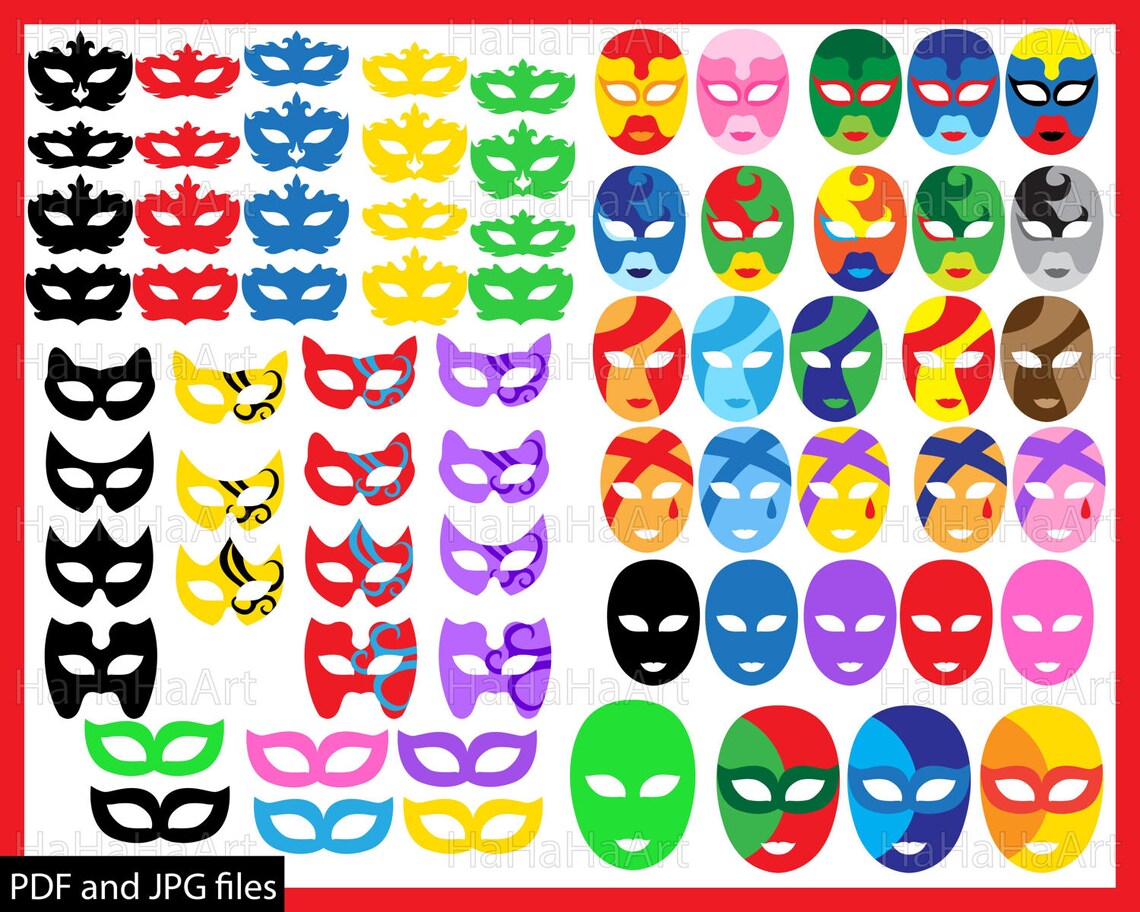 Carnival of Venice Masks Props PDF JPG Files Digital Graphic | Etsy