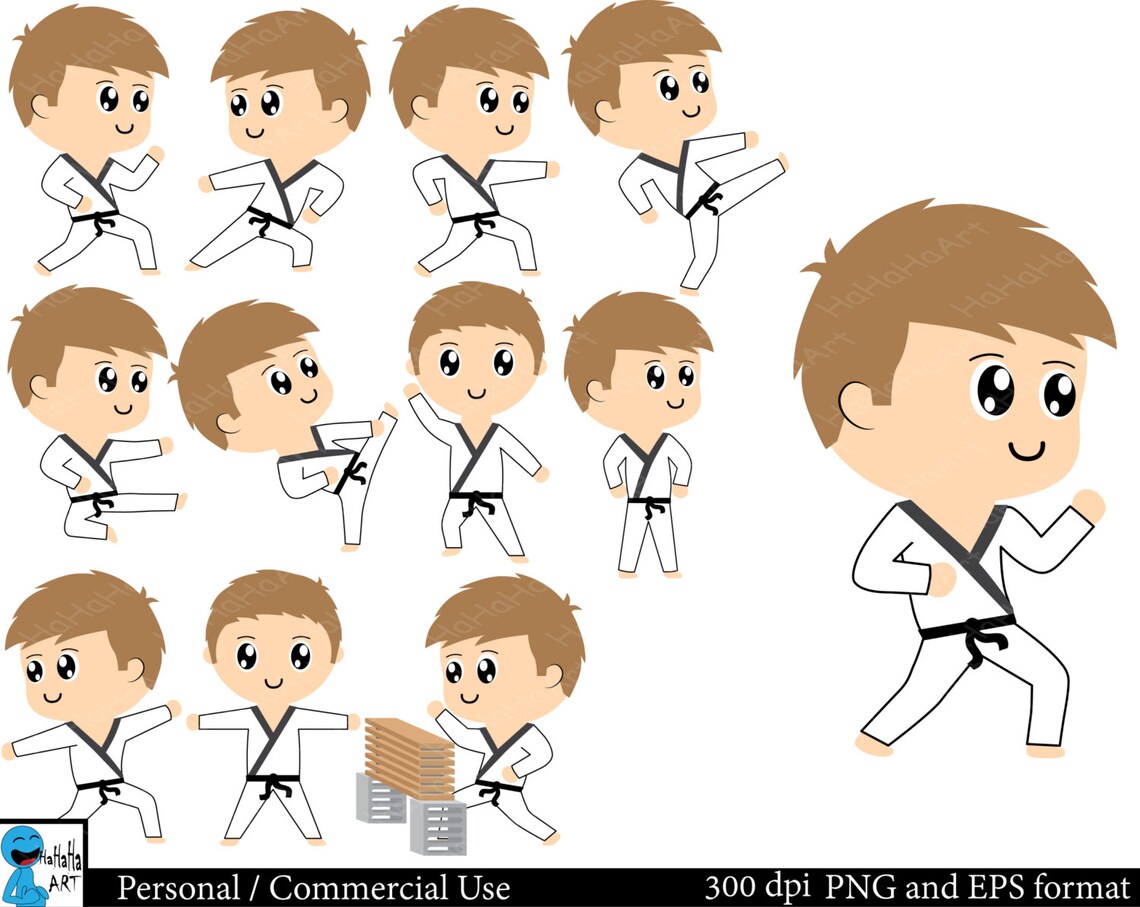 Karate Kids - Set Clipart - Digital Clip Art Graphics, Personal ...