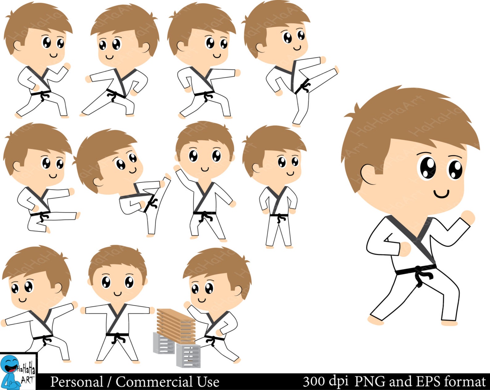 Karate Kids - Set Clipart - Digital Clip Art Graphics, Personal ...