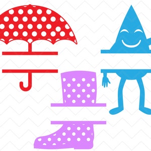 Split Monogram Funny Rain Digital Cutting Files Svg Png Eps Jpg Dxf ...