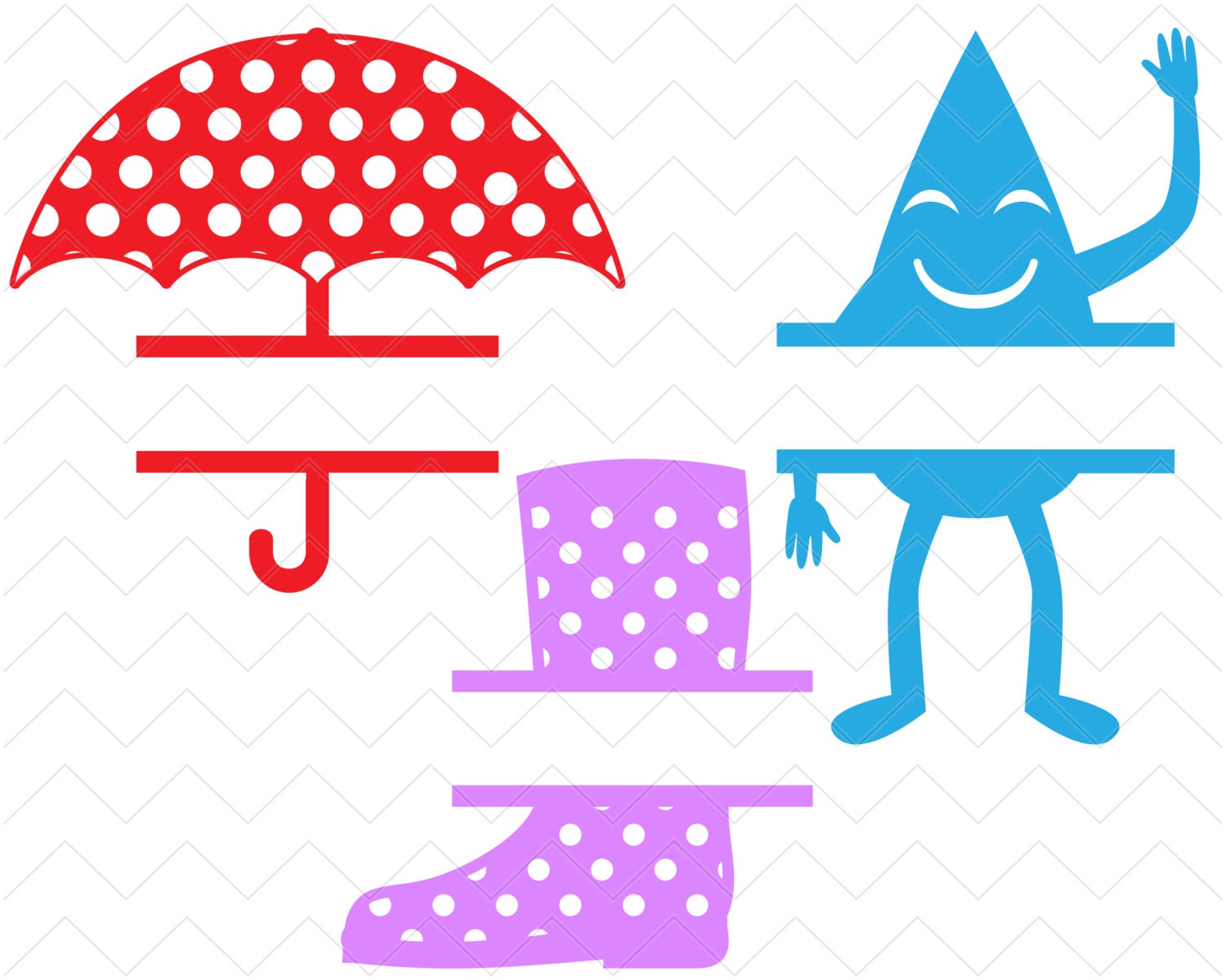 Split Monogram Funny Rain Digital Cutting Files Svg Png Eps - Etsy