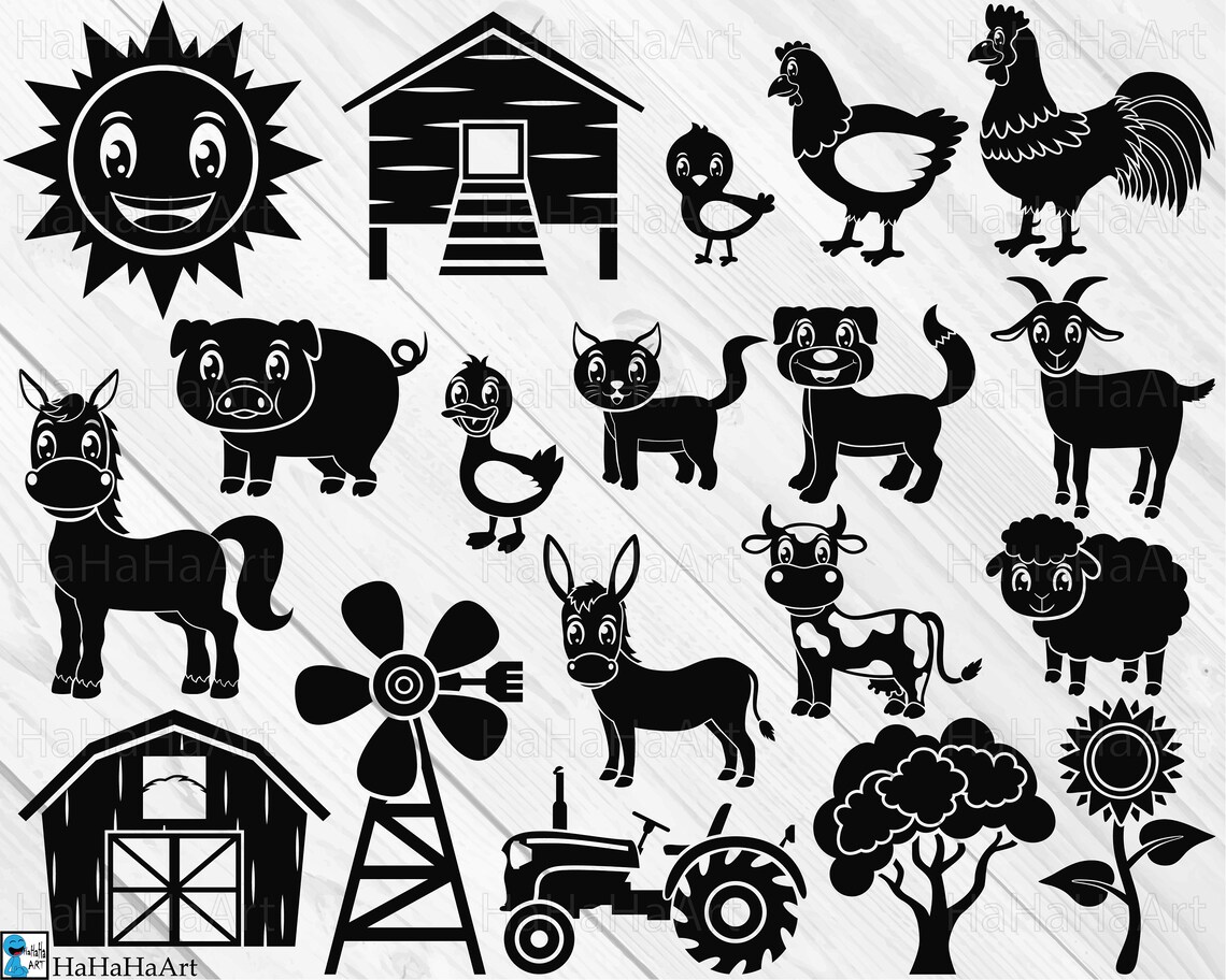 Farm Animals - Clipart / Cutting Files Svg Png Jpg Dxf Eps Digital ...