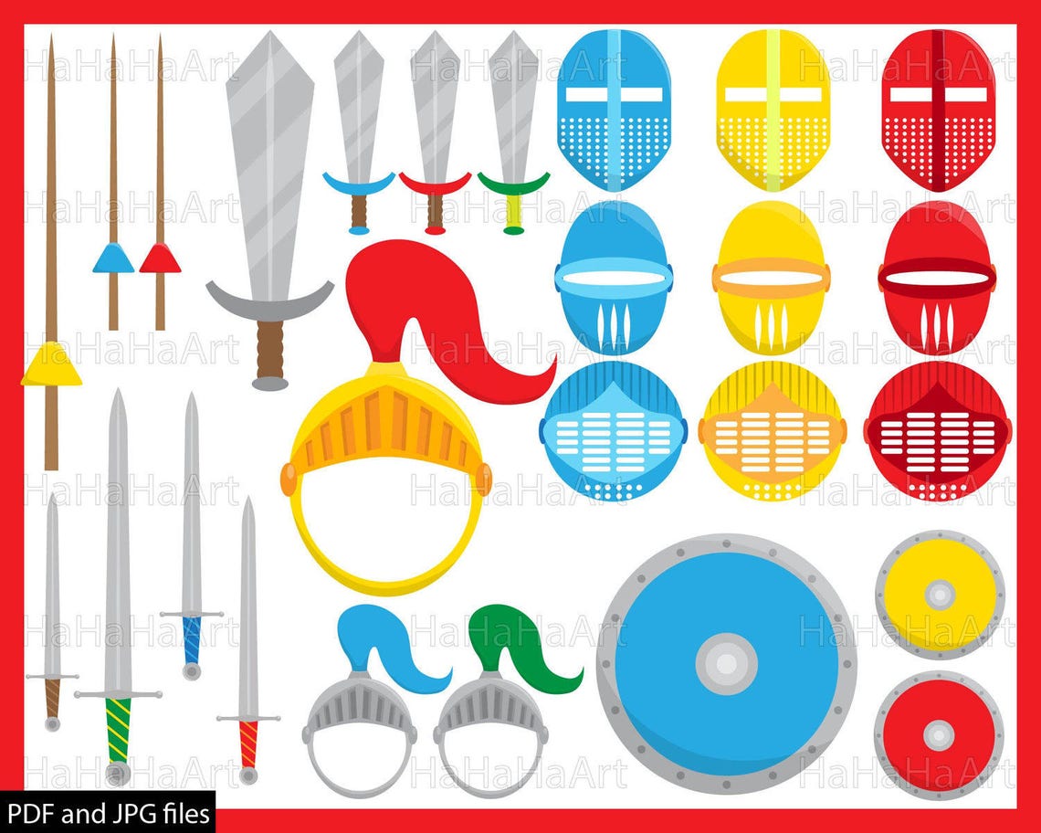 Knight Props ClipArt PDF JPG Digital Graphic Design | Etsy