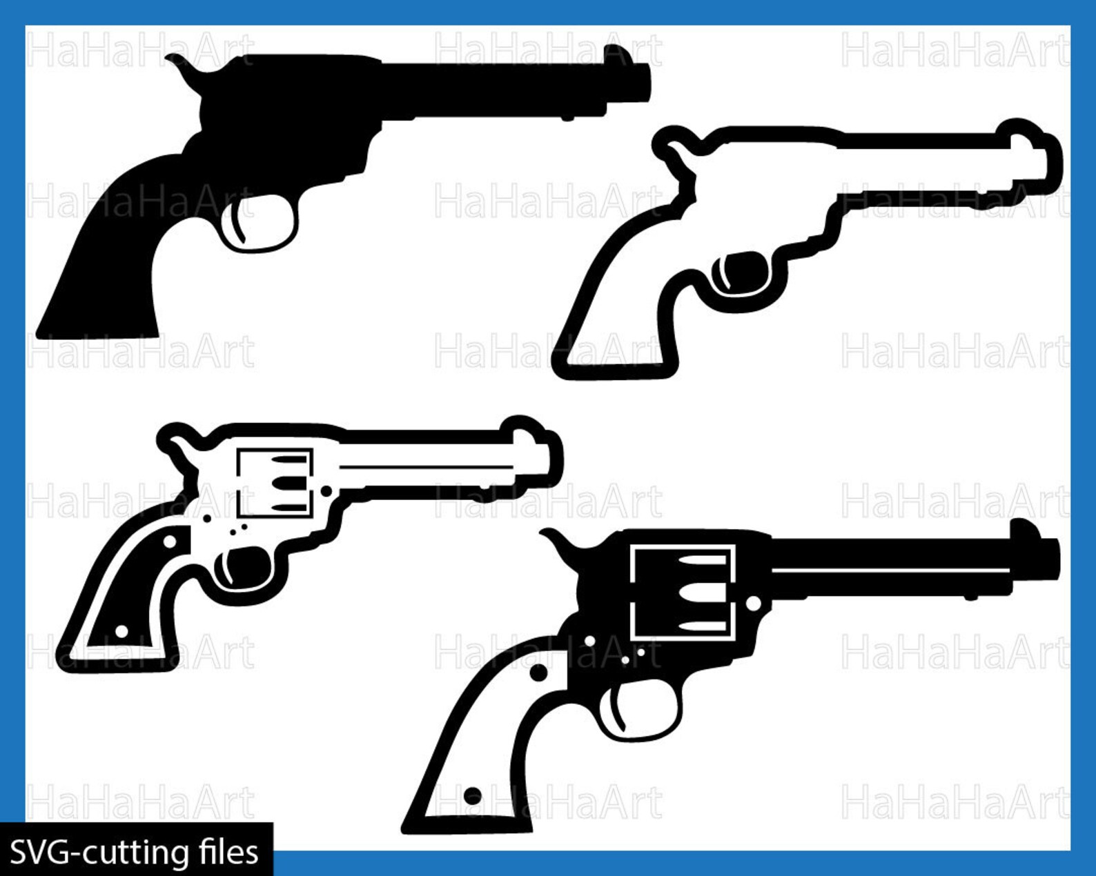 Cowboy Guns Monogram Cutting Files Svg Png Jpg Eps Dxf Digital Graphic ...