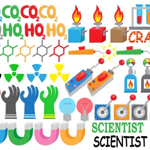 Crazy Scientist Digital Clipart, Clip Art Graphics, Personal Use ...
