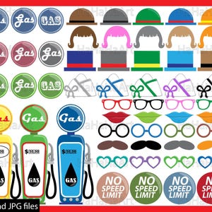 50s Race Car Props V2 - Clipart PDF JPG Digital Graphic Design ...