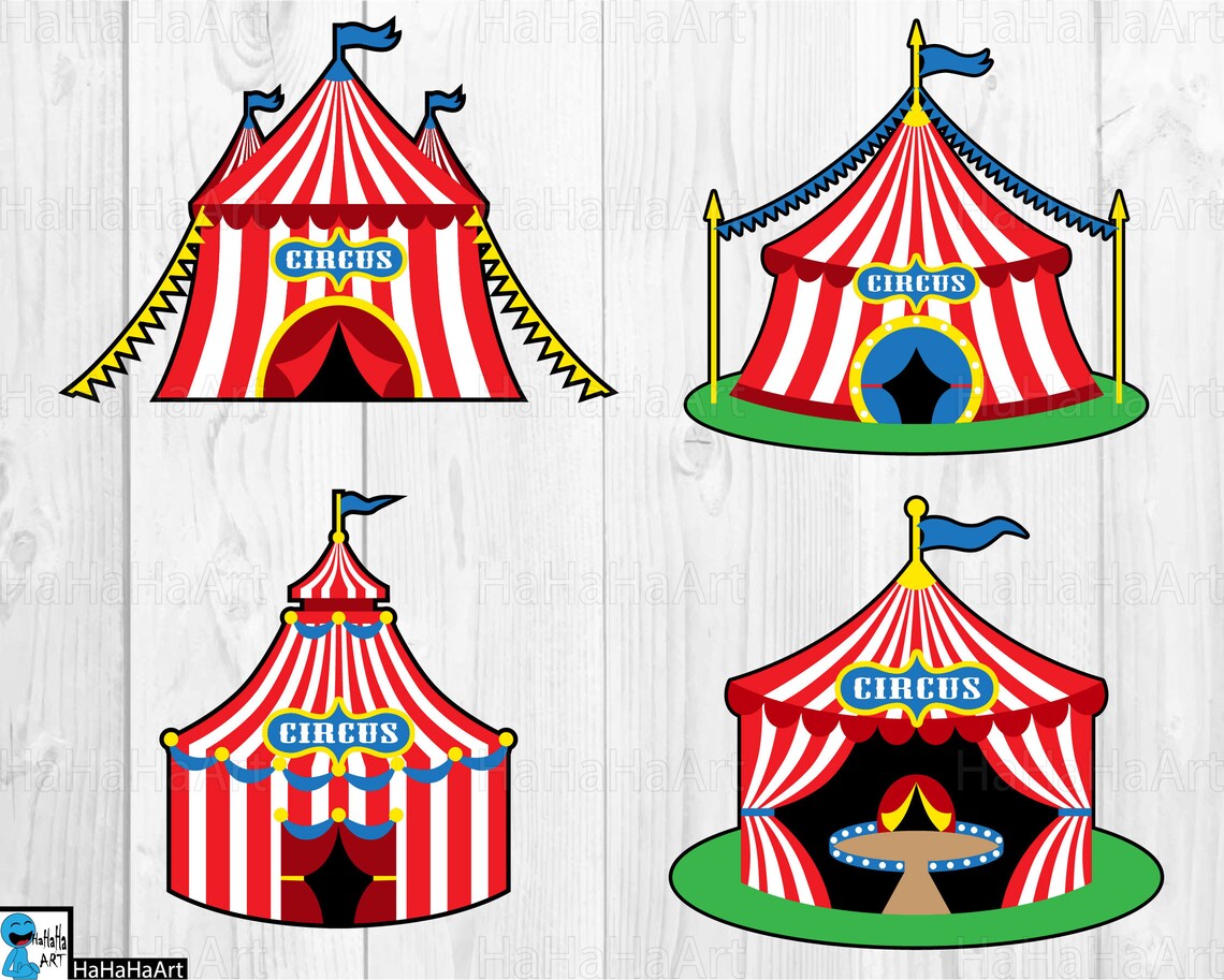 Circus Tents - Clipart / Cutting Files Svg Png Jpg Dxf Digital Graphic ...