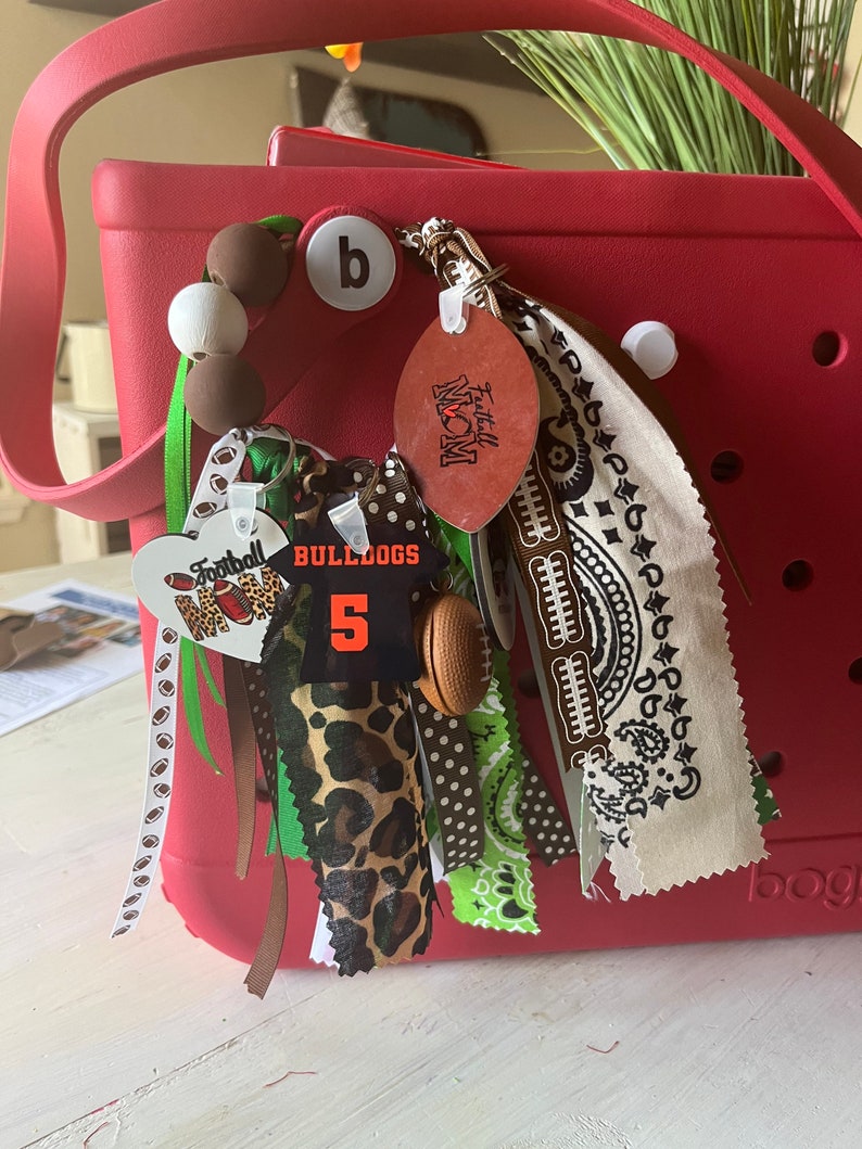 Personalized Bog Bag Tassel/keychain, Football Bogg Bag Tassel, Bogg ...