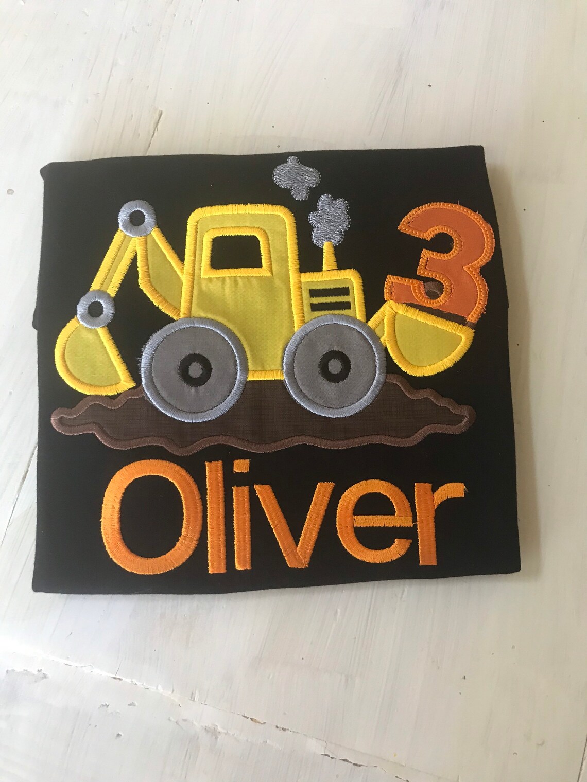 Construction birthday shirt backhoe truck birthday shirt | Etsy