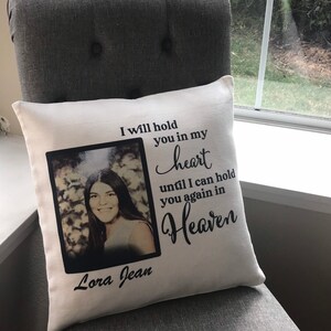 Photo Memorial Pillow, Loved One,in Loving Memory, Personalized Memory ...