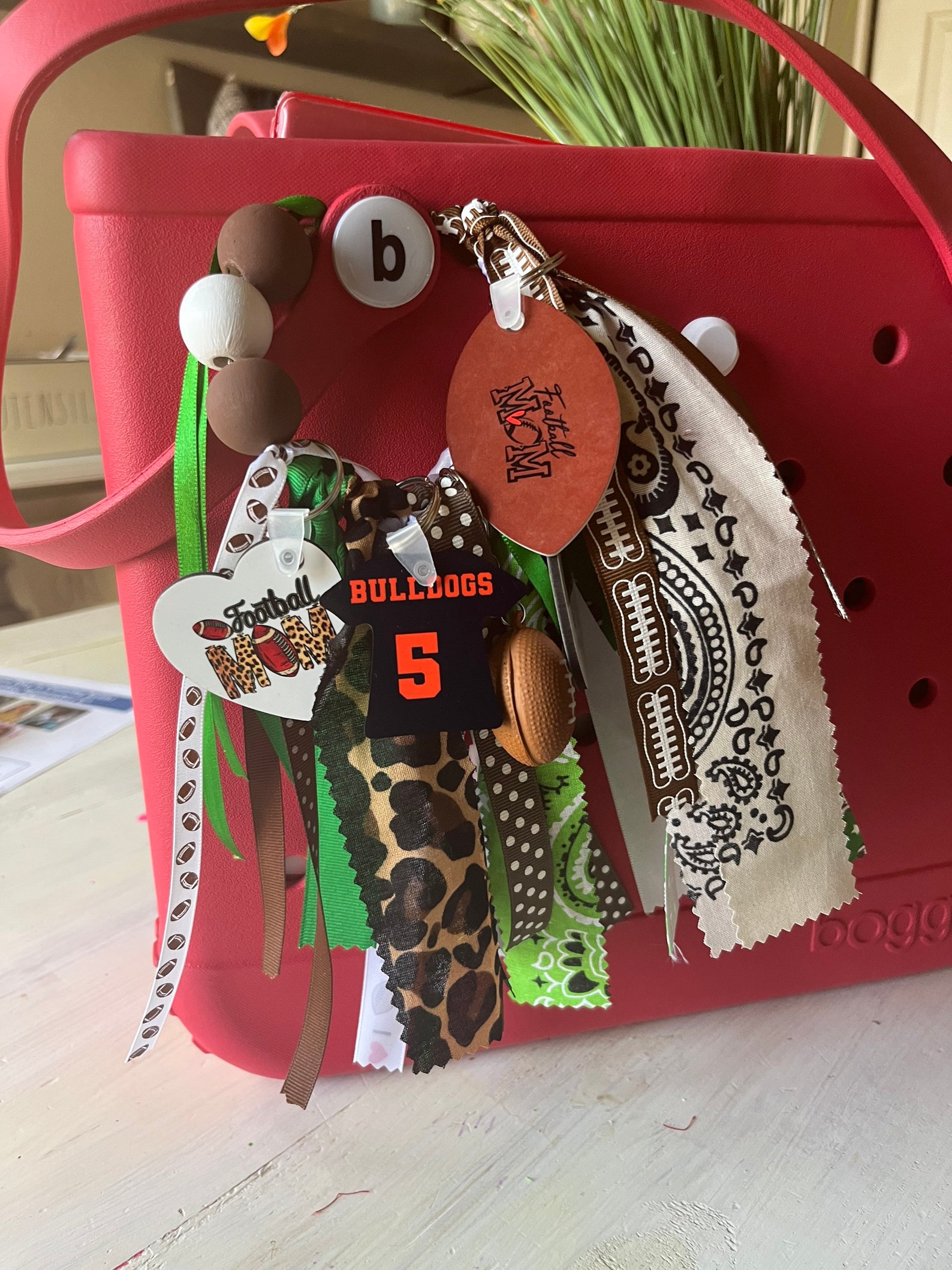 Personalized Bog Bag Tassel/keychain, Football Bogg Bag Tassel, Bogg ...