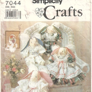 S7044 Simplicity 7044 Angel Bunnies and Clothes Vintage Sewing Pattern ...