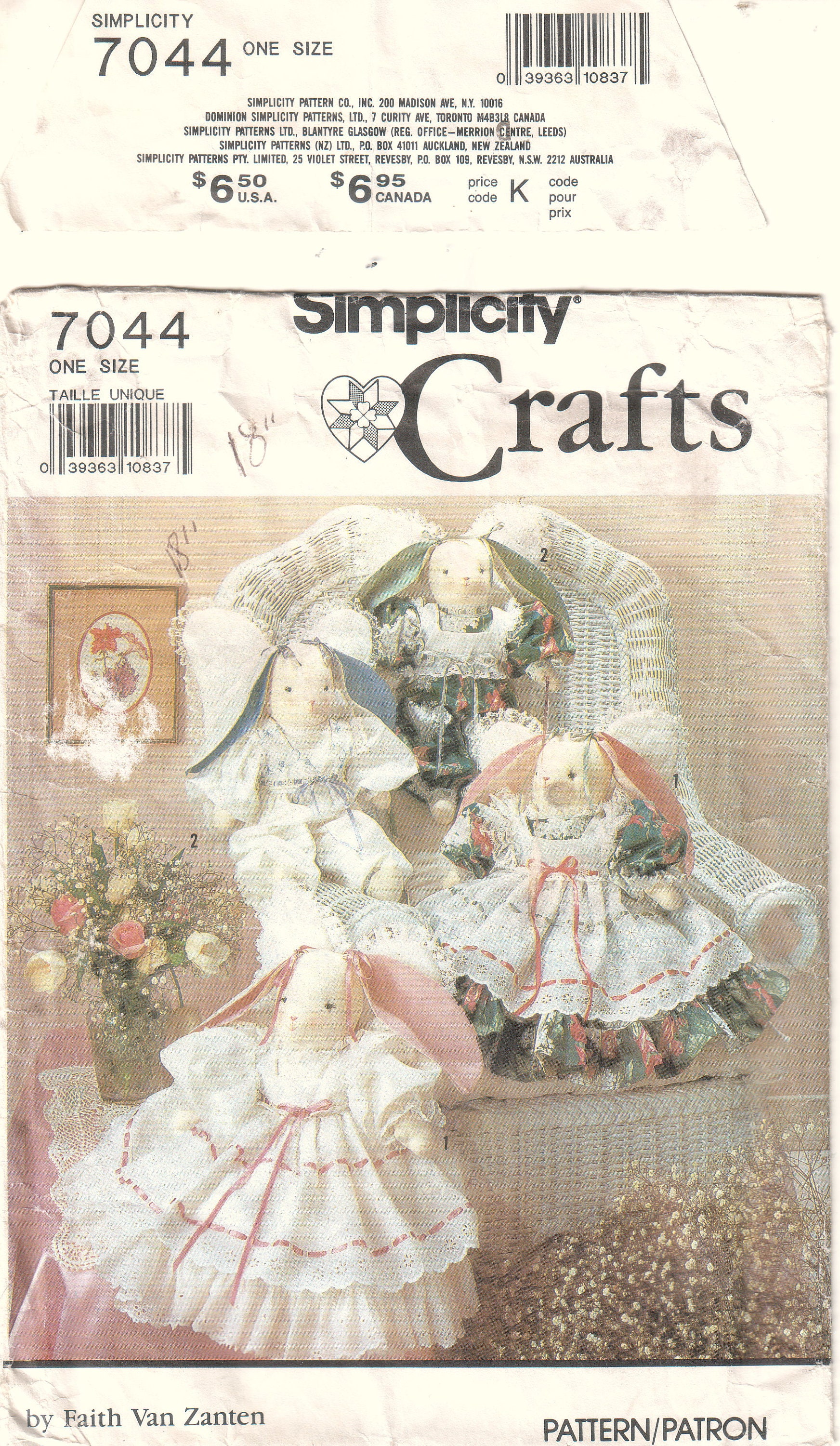 S7044 Simplicity 7044 Angel Bunnies and Clothes Vintage Sewing Pattern ...