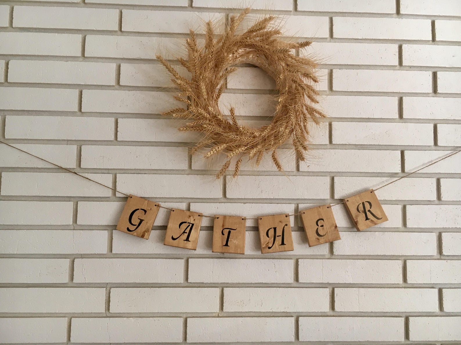 Gather Rustic Wood Block Banner - Etsy