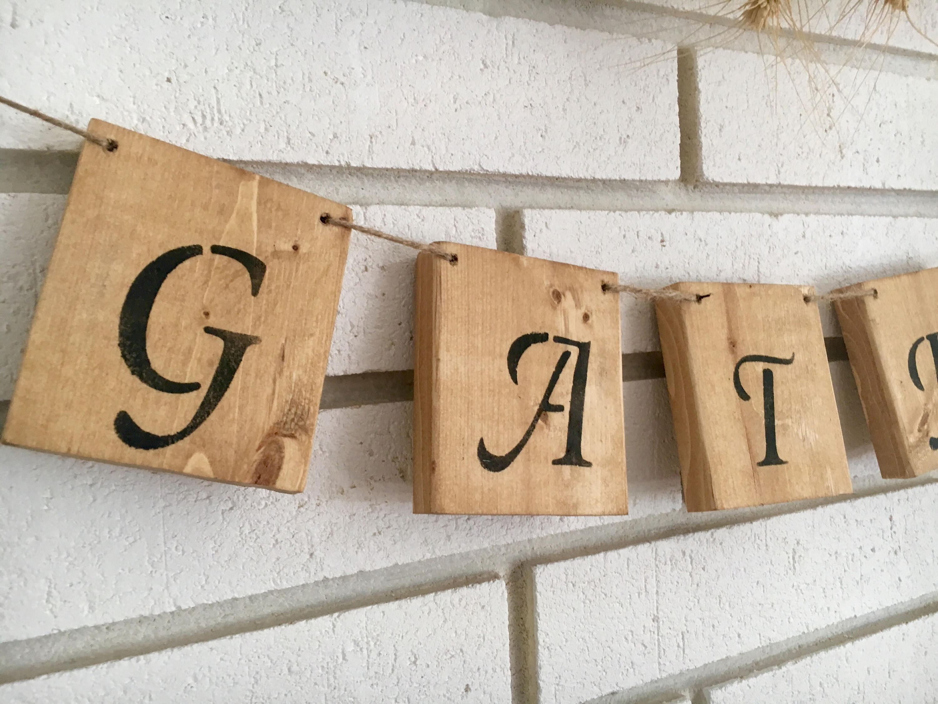 Gather Rustic Wood Block Banner - Etsy