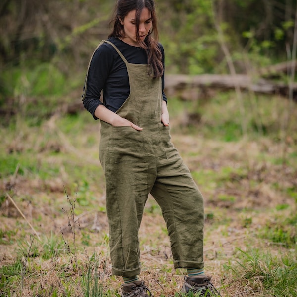 Linen Overalls - Etsy
