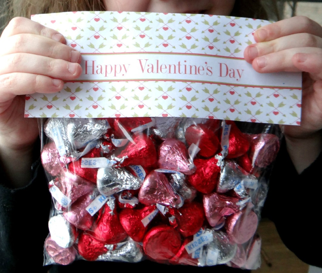 Instant Download Valentine Candy Bag Topper, Candy Bag Tags, Valentine ...