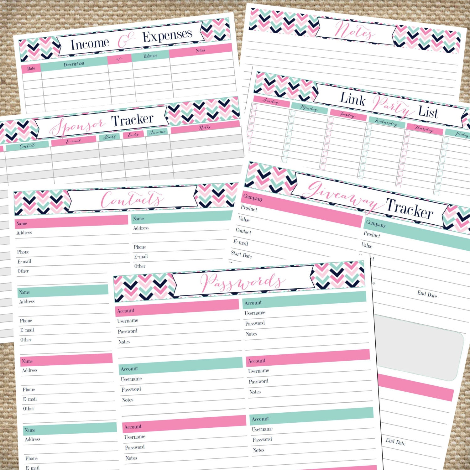 Blog Planner 43 Pages INSTANT DOWNLOAD PDF, Blog Organizer, Blog ...