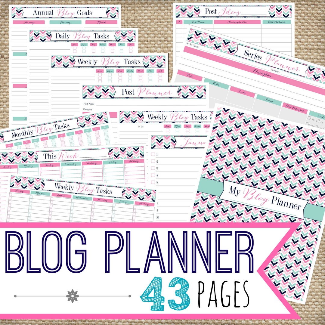 Blog Planner 43 Pages INSTANT DOWNLOAD PDF, Blog Organizer, Blog ...