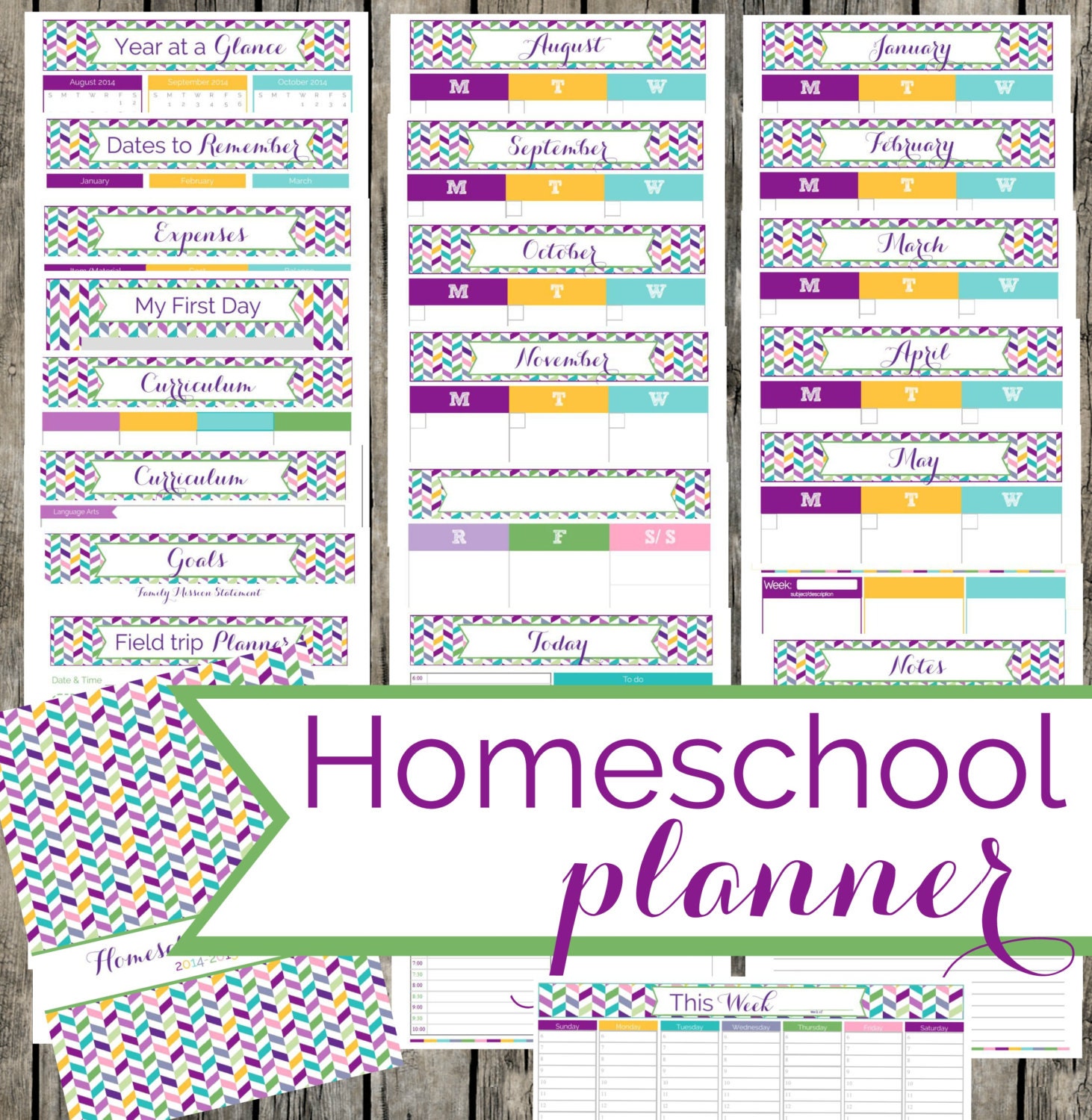 Homeschool Planner. Instant Download. Printable PDF. 50 Pages. Lesson ...