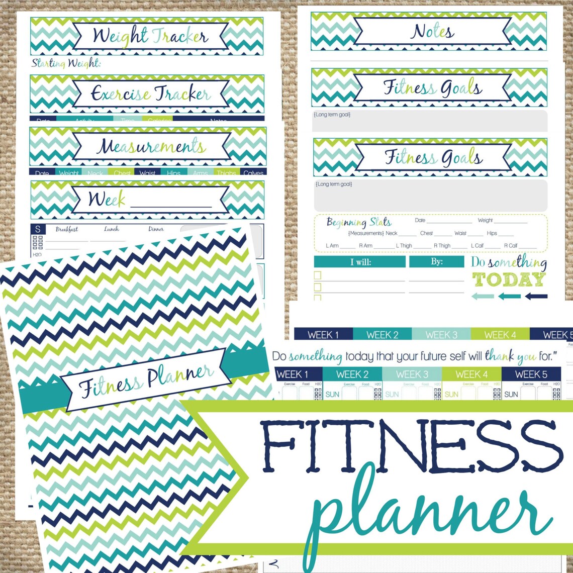 Fitness Planner INSTANT DOWNLOAD. Track Calories Eaten and Burned ...