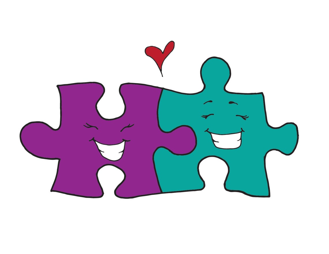 You Complete Me Puzzle- Cheeky Hand Drawn Recycled Card - Etsy