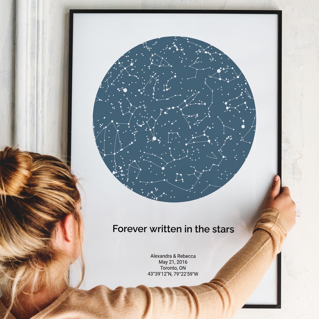 Star Map by Date Print or Printable, Constellations Chart, Galaxy ...