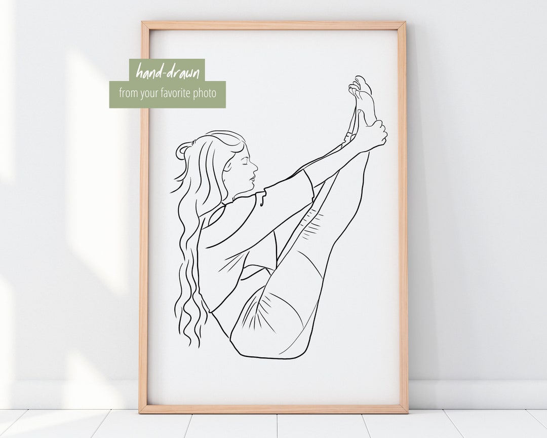 Personalized Yoga Gift, Custom Portrait From Photo, Birthday Gift for ...