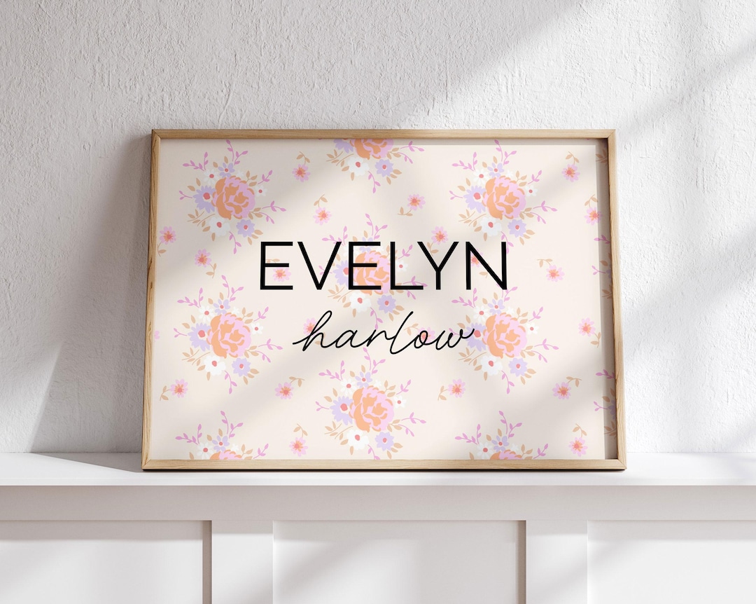 Printable Name Print, Personalized Name Wall Art, Custom Name, Playroom ...